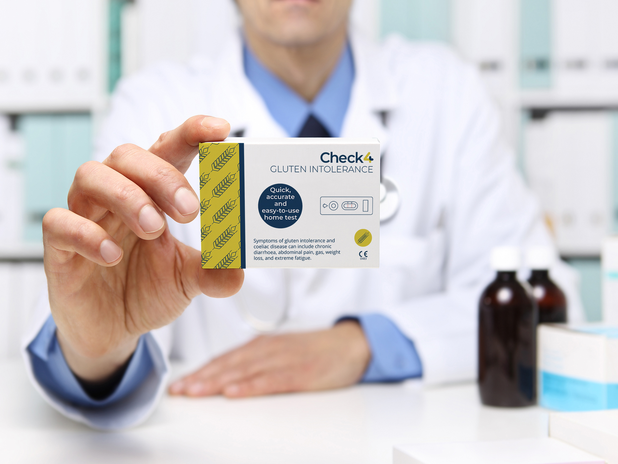 Gluten Intolerance Rapid Self-Test UK by Check4® | Quadratech Diagnostics